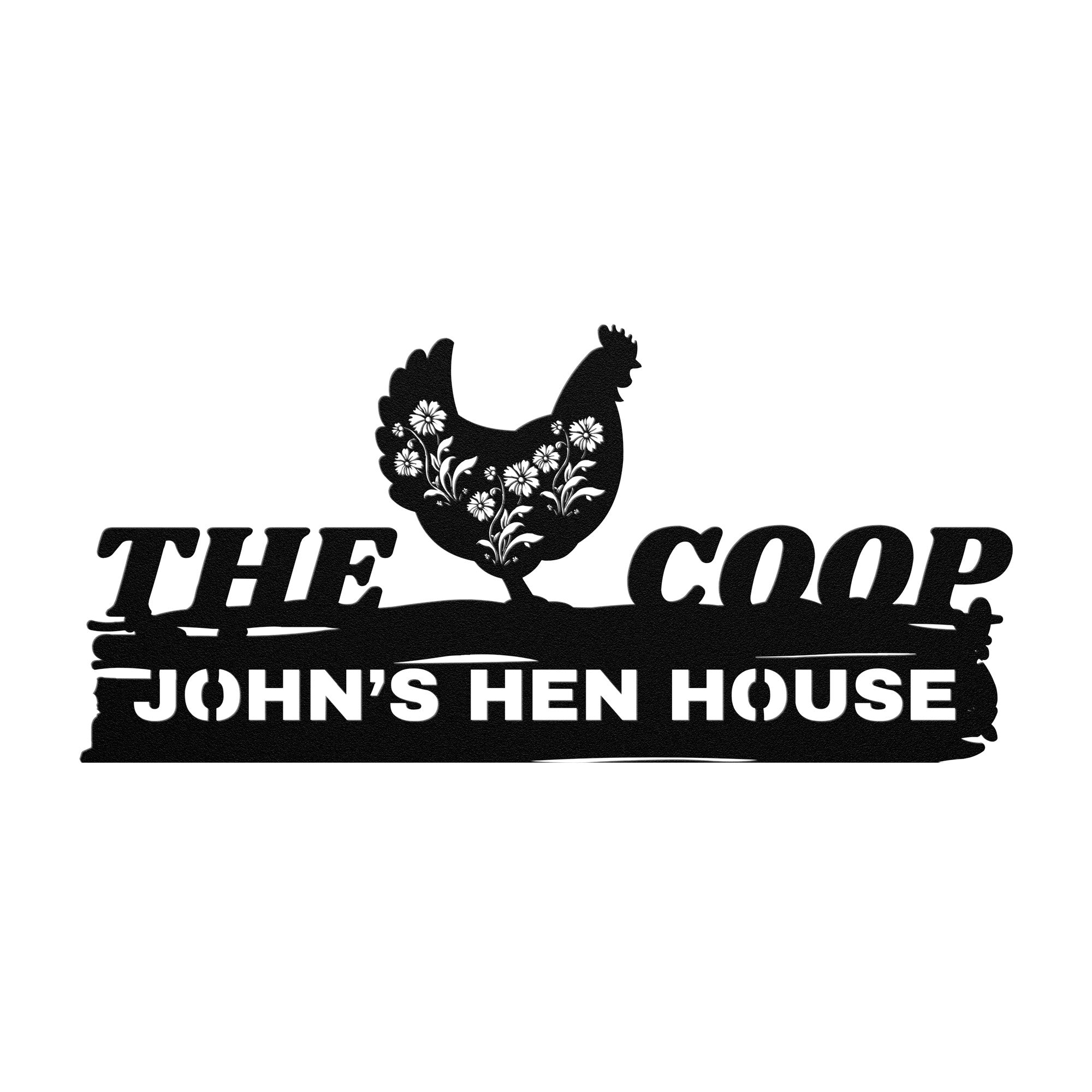 Chicken coop Metal Sign Wall Art, Personalized Hen House Sign, Rooster ...