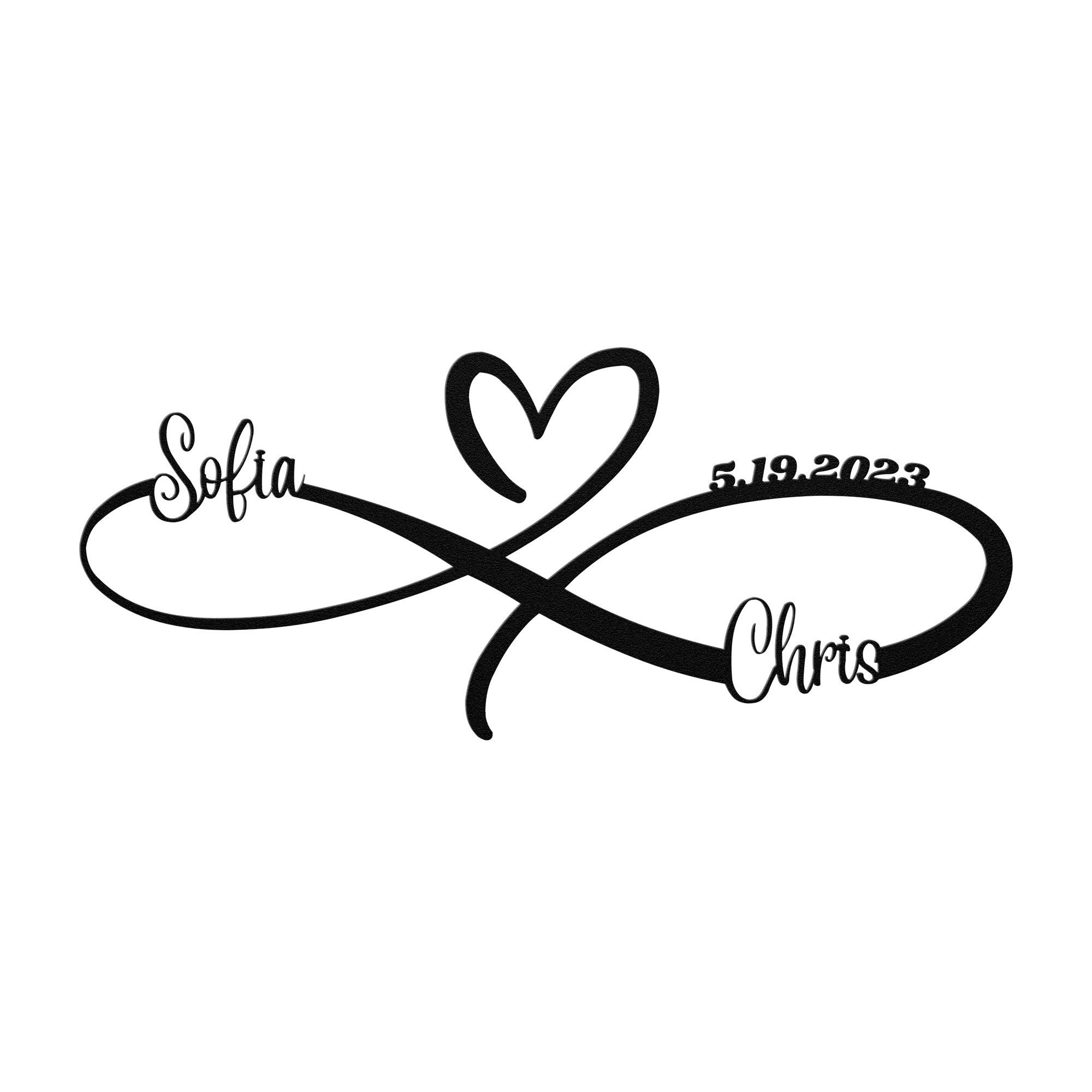 Infinity Couple's Name Metal Sign, Personalized Wedding Gift, Valantin ...