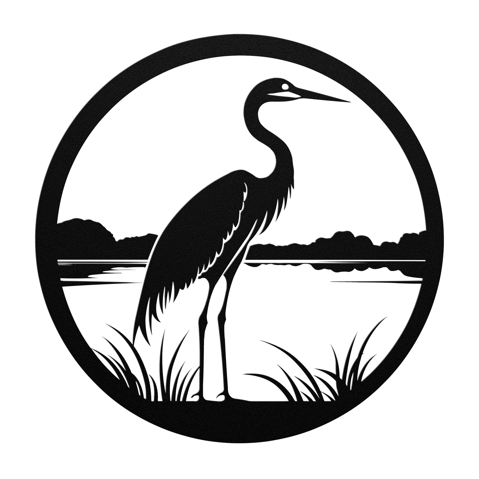 Metal Bird Sign Blue Heron and Water Metal Wall Sign - Lake House Sign ...